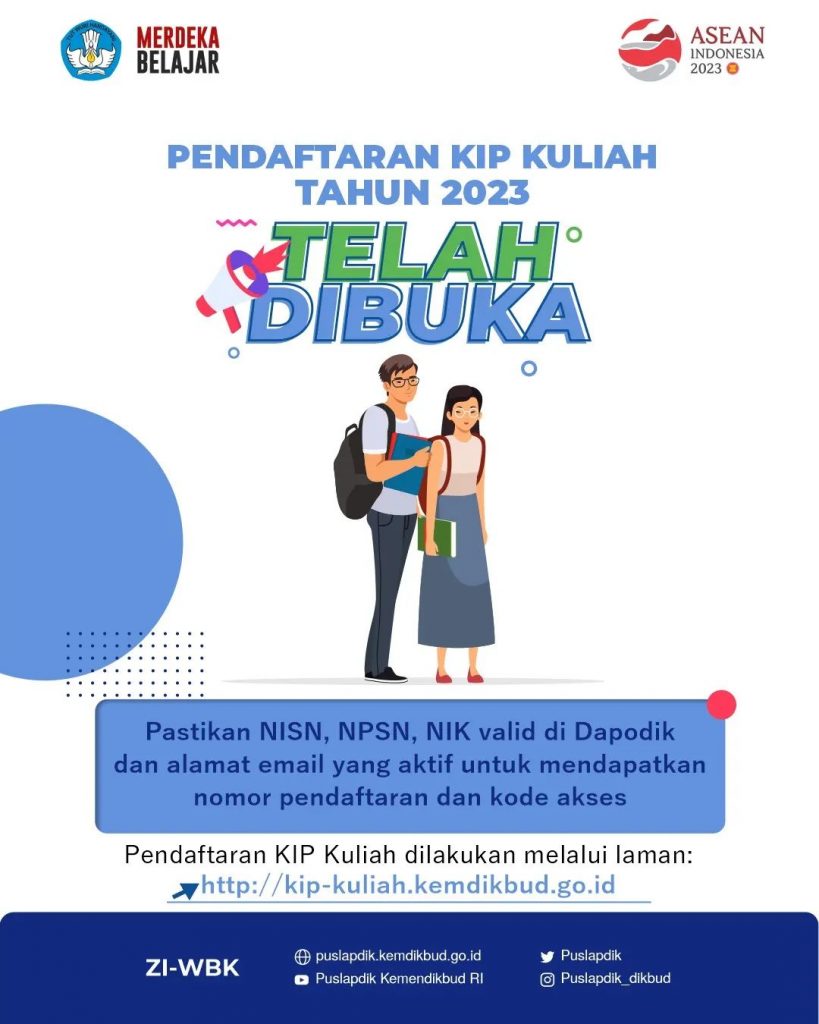 Pendaftaran Kartu Indonesia Pintar (KIP) Kuliah Merdeka Tahun 2023 telah dibuka! - SMKN 1 Nglipar
